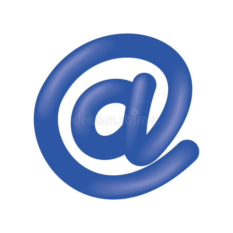Arroba Symbol Blue Color Icon Stock Illustration - Illustration of send ...