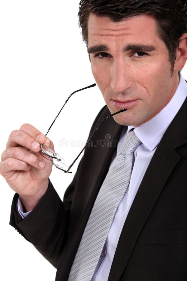 Arrogant banker stock image. Image of looking, eyeglasses - 36146503
