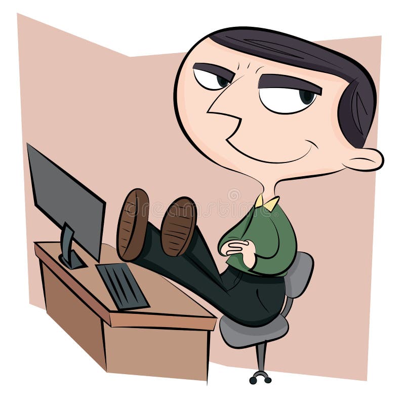 Cartoon arrogant boss man stock vector. Illustration of happy - 37016144