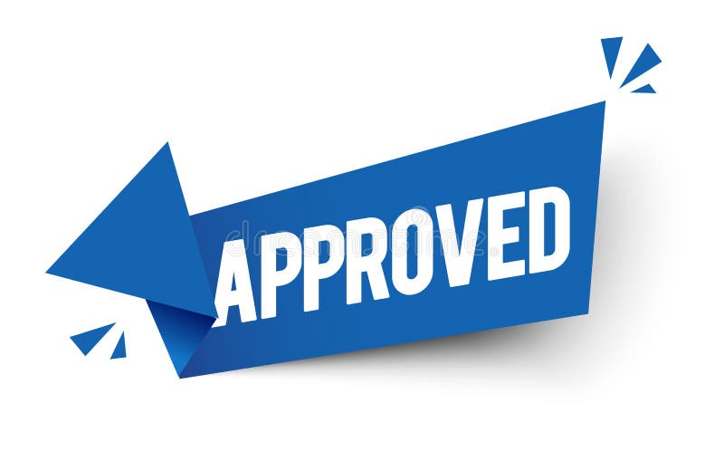 Vector Illustration Arrow Label with Text Approved Stock Vector ...