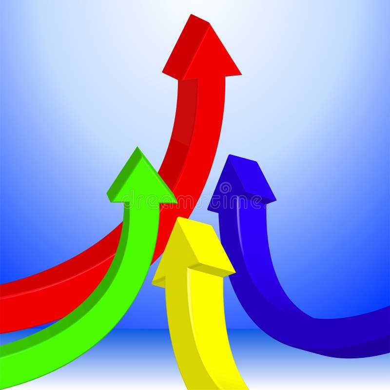 Arrow Rising Toward Same Direction Success Concept Stock Illustration ...