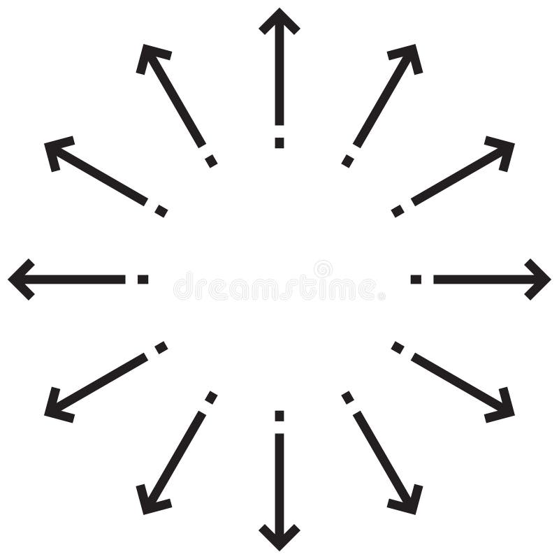 Arrows Pointing in Different Directions. Arrows Pointed To the Center ...