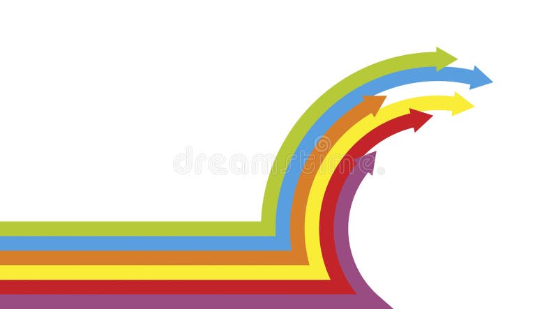 Rainbow right vector arrow stock vector. Illustration of blue - 34322323