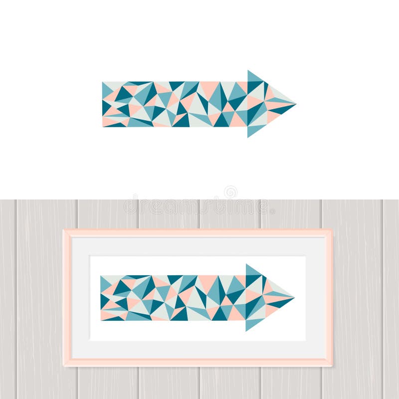 Arrow with Abstract Geometric Pattern in Frame. Vector Illustration ...