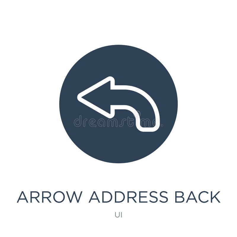 Arrow Address Back Icon in Trendy Design Style. Arrow Address Back Icon ...