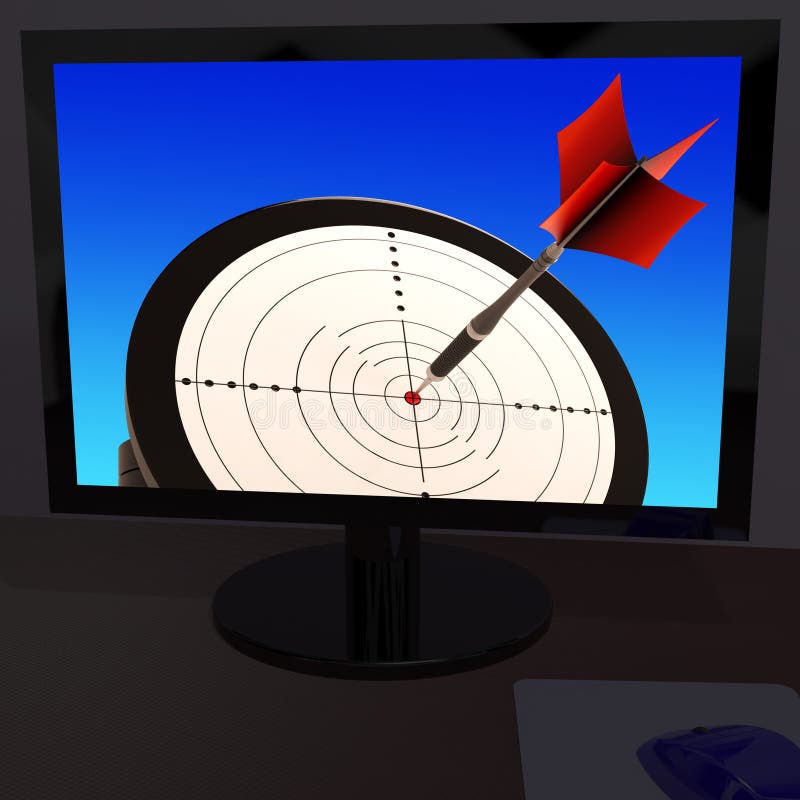 Arrow Aiming on Monitor Showing Performance Stock Illustration ...