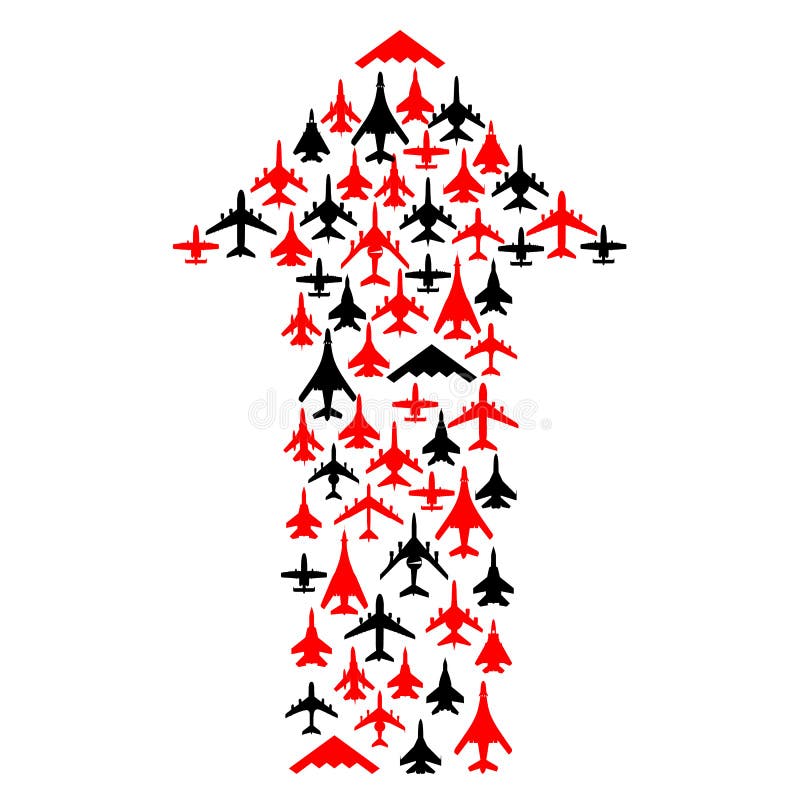 Arrow of aircraft stock vector. Illustration of black - 23358943