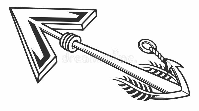 Arrow with Anchor, Direction and Stability Symbol in Vector Design ...