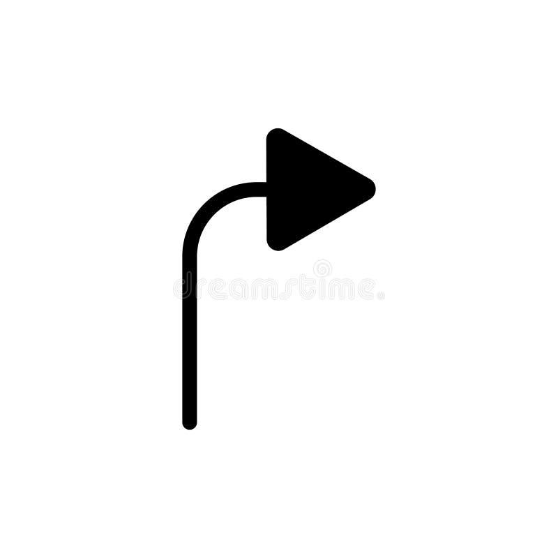 Arrow Angle Turning To Right Icon. Flat Style Design Stock Vector ...