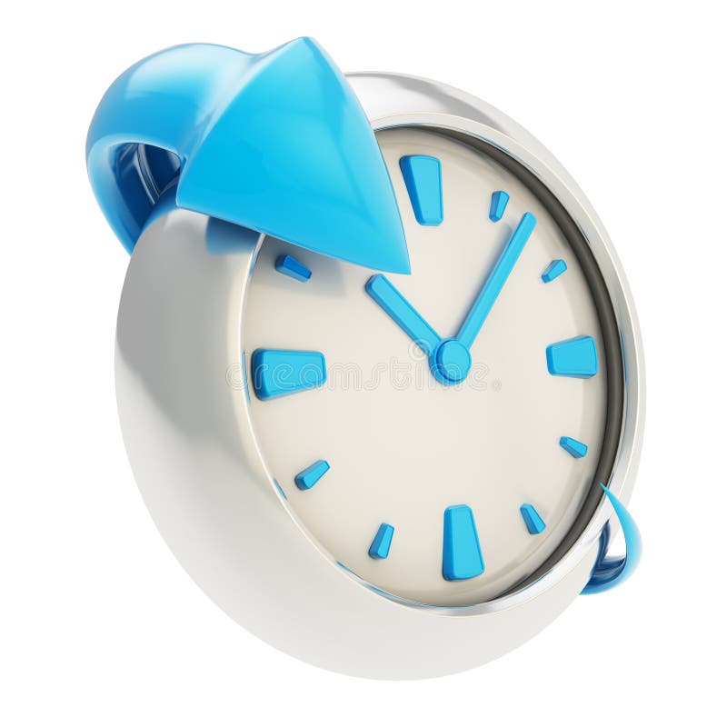 Arrow Around the Clock Emblem Isolated on White Stock Illustration ...