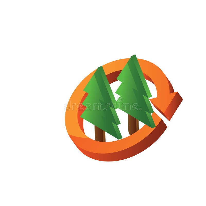 Arrow Around Trees. Vector Illustration Decorative Design Stock Vector ...