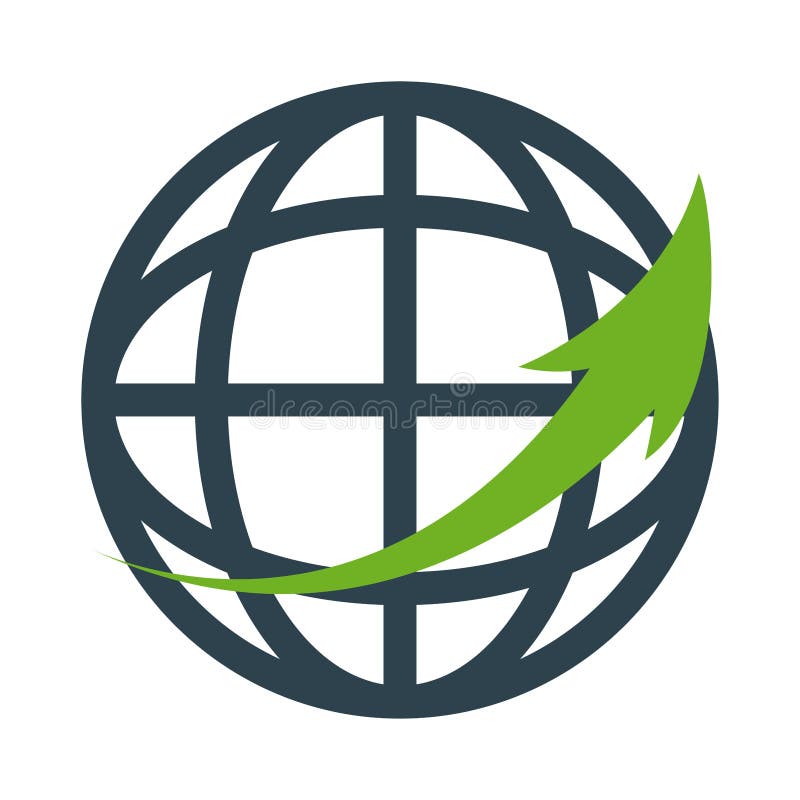 Arrow Around the World Isolated Flat Style Icon Stock Vector ...