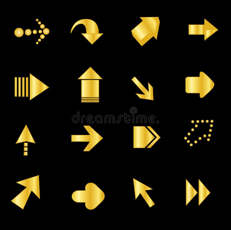 Elegant Golden Vector Arrows Stock Illustrations – 393 Elegant Golden ...