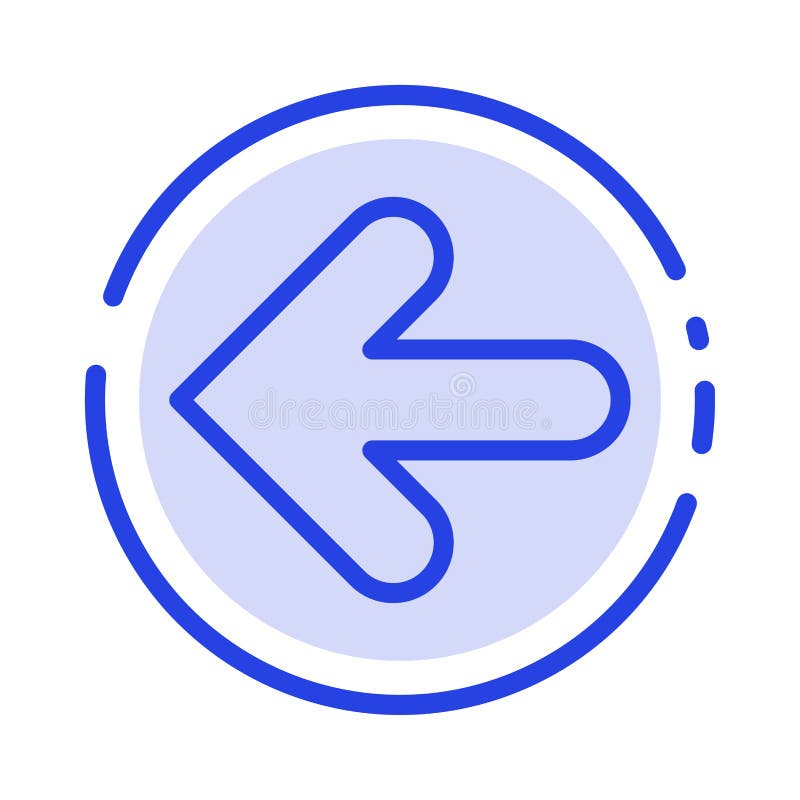 Arrow, Arrows, Back, Point Back Blue Dotted Line Line Icon Stock Vector ...