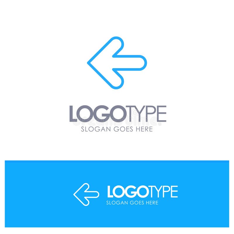 Arrow, Arrows, Back, Point Back Blue Outline Logo Place for Tagline ...
