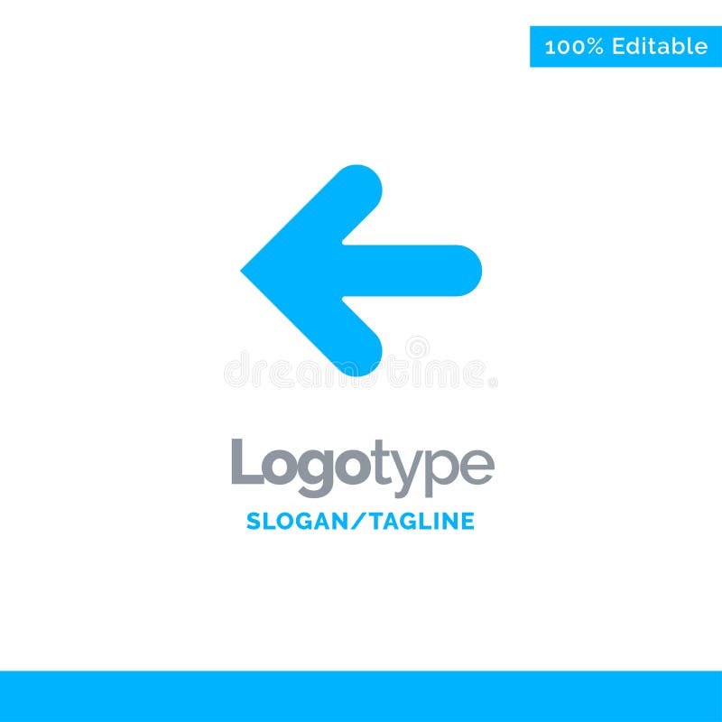 Arrow, Arrows, Back, Point Back Blue Solid Logo Template. Place for ...