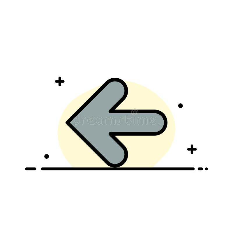 Arrow, Arrows, Back, Point Back Business Flat Line Filled Icon Vector ...