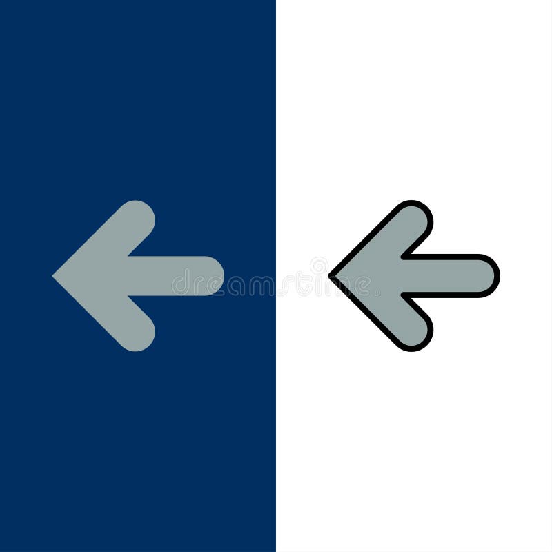 Arrow, Arrows, Back, Point Back Icons. Flat and Line Filled Icon Set ...