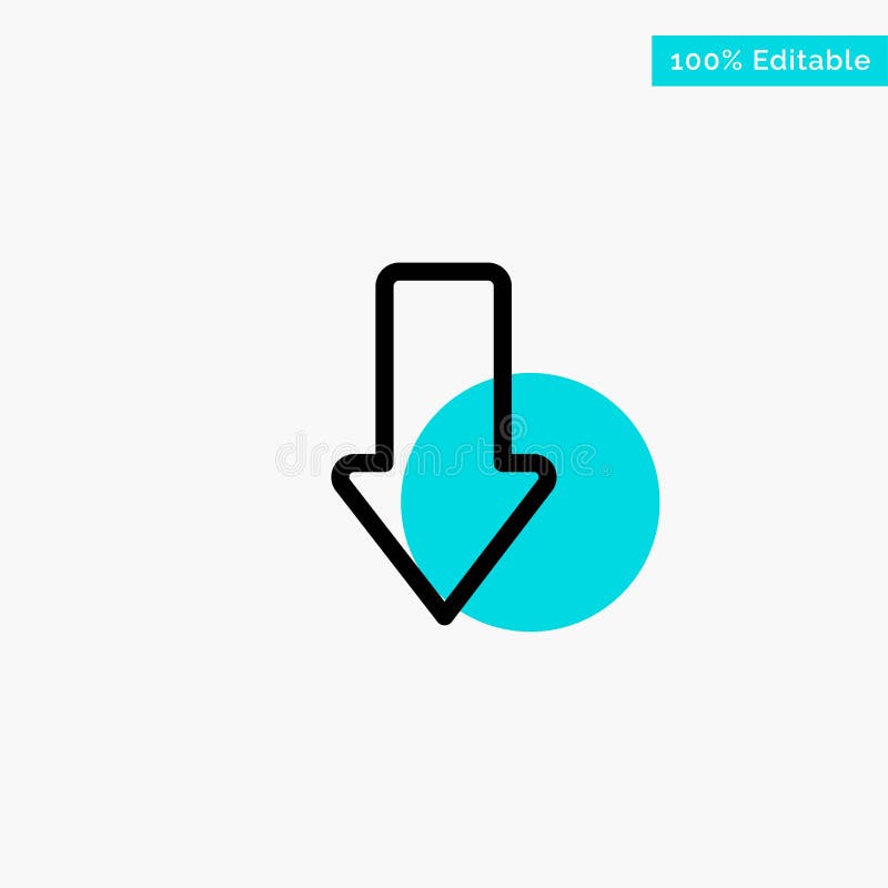 Arrow, Arrows, Down, Download Turquoise Highlight Circle Point Vector ...