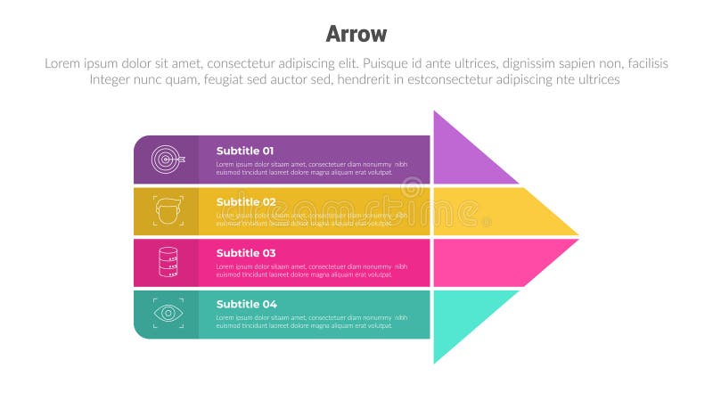 Arrow or Arrows Stage Infographics Template Diagram with Big Joined ...