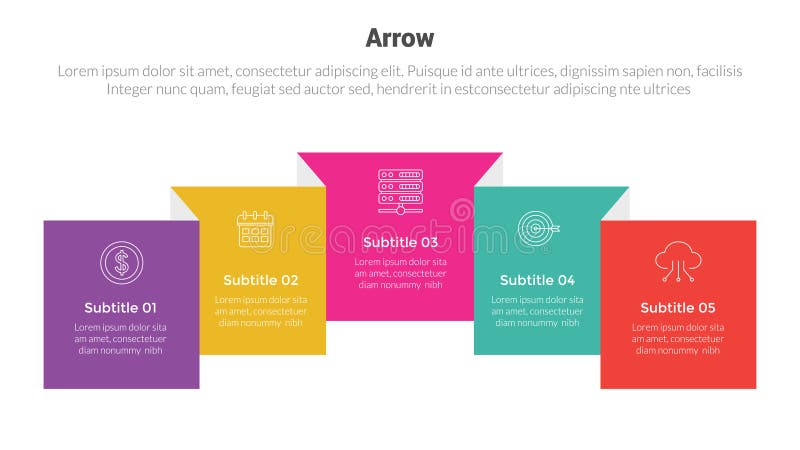 Arrow or Arrows Stage Infographics Template Diagram with Banner Badge ...