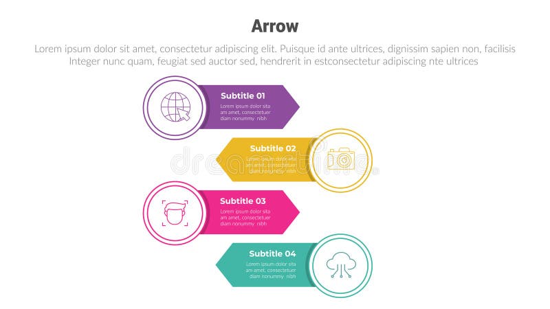 Arrow or Arrows Stage Infographics Template Diagram with Circle Arrow ...