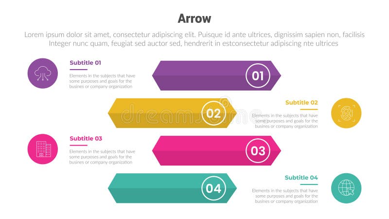 Arrow or Arrows Stage Infographics Template Diagram with Rectangle ...