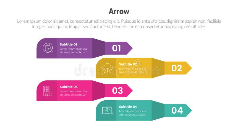 Arrow or Arrows Stage Infographics Template Diagram with Unbalanced ...