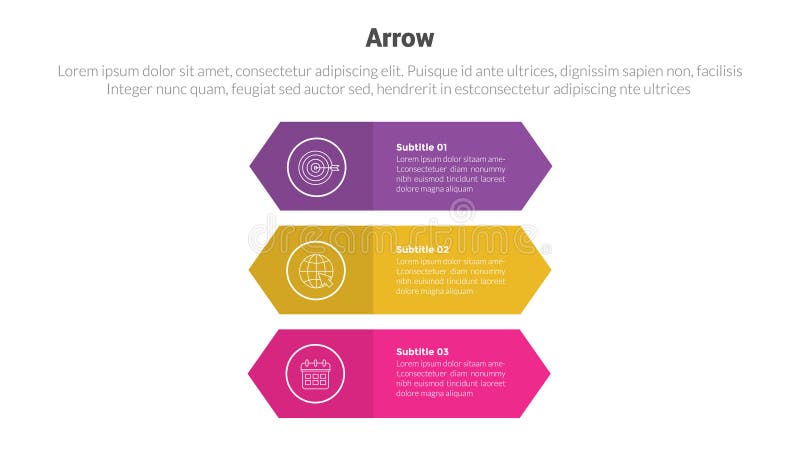 Arrow or Arrows Stage Infographics Template Diagram with Vertical ...