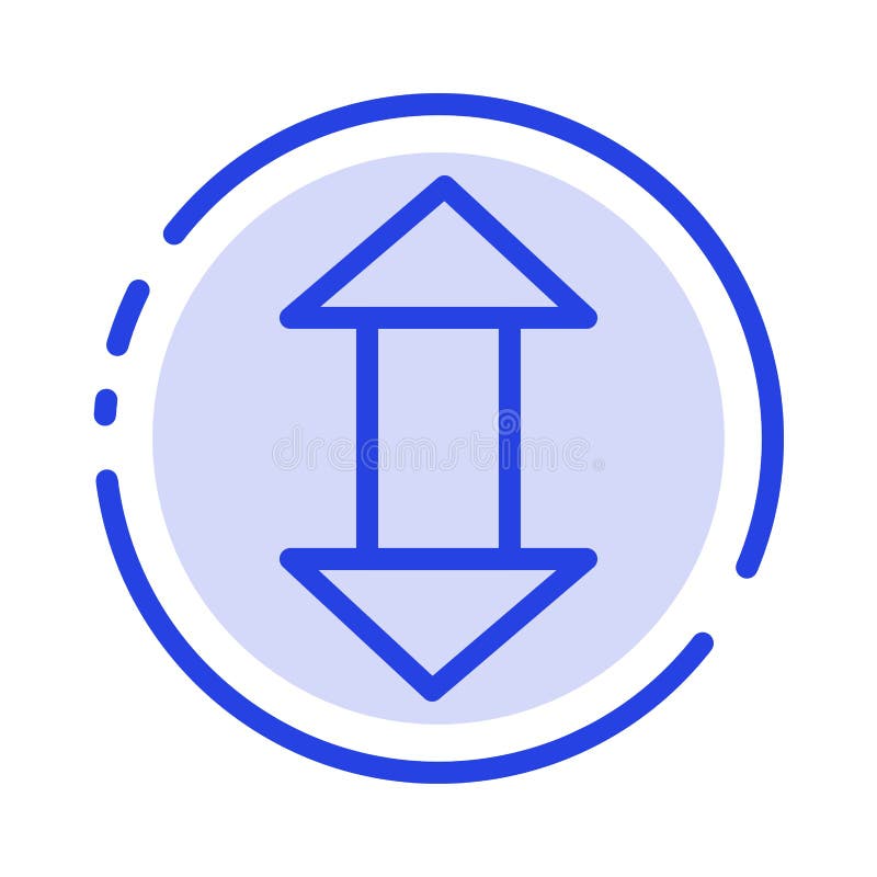 Arrow, Arrows, Up, Down Blue Dotted Line Line Icon Stock Vector ...