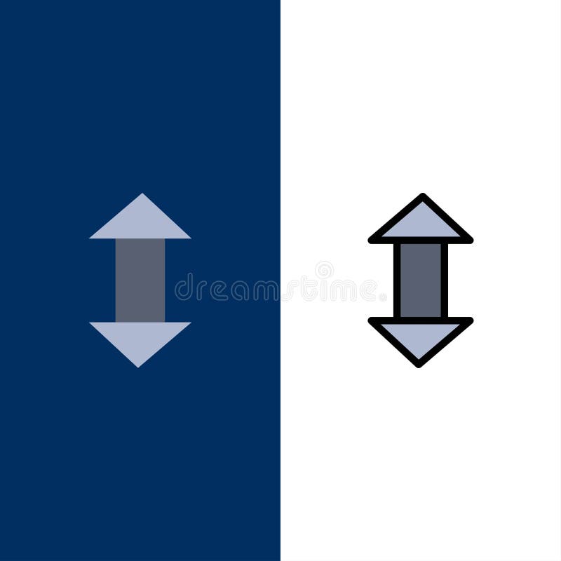 Arrow, Arrows, Up, Down Icons. Flat and Line Filled Icon Set Vector ...