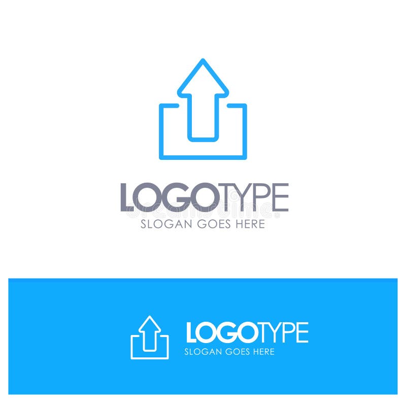 Arrow, Arrows, Up, Upload Blue Outline Logo Place for Tagline Stock ...