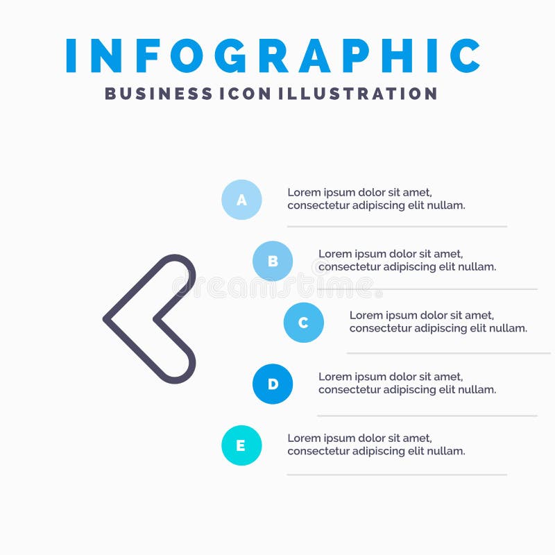 Arrow, Back, Backward, Left Line Icon with 5 Steps Presentation ...