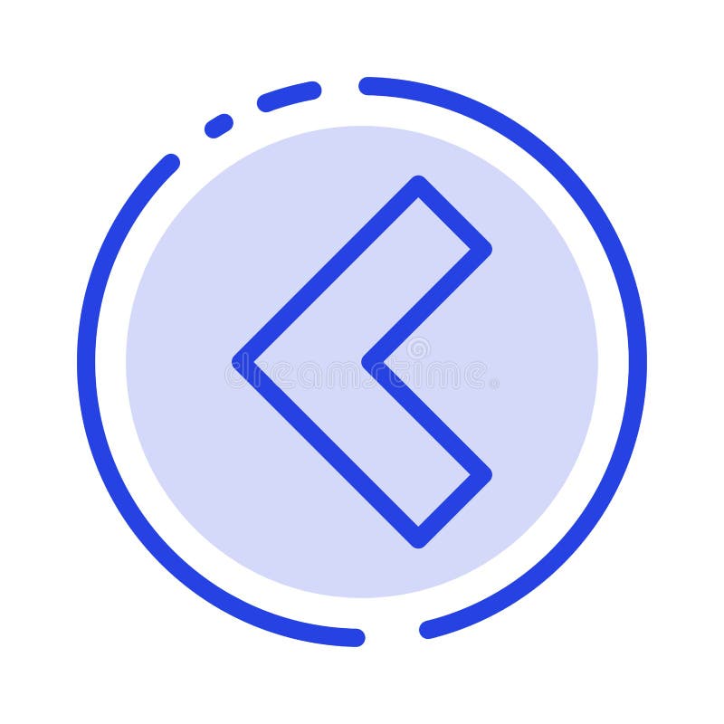 Arrow, Back, Left Blue Dotted Line Line Icon Stock Vector ...