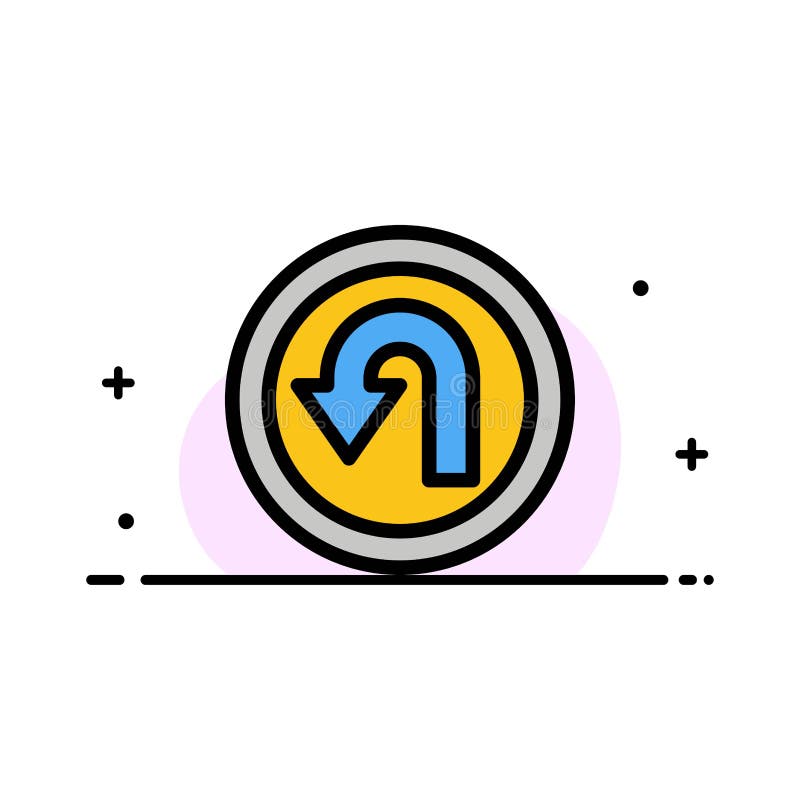 Arrow, Back, Navigation, Way Business Flat Line Filled Icon Vector ...