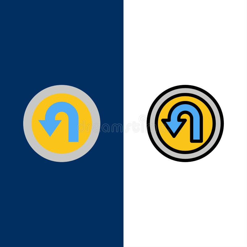 Arrow, Back, Navigation, Way Icons. Flat and Line Filled Icon Set ...