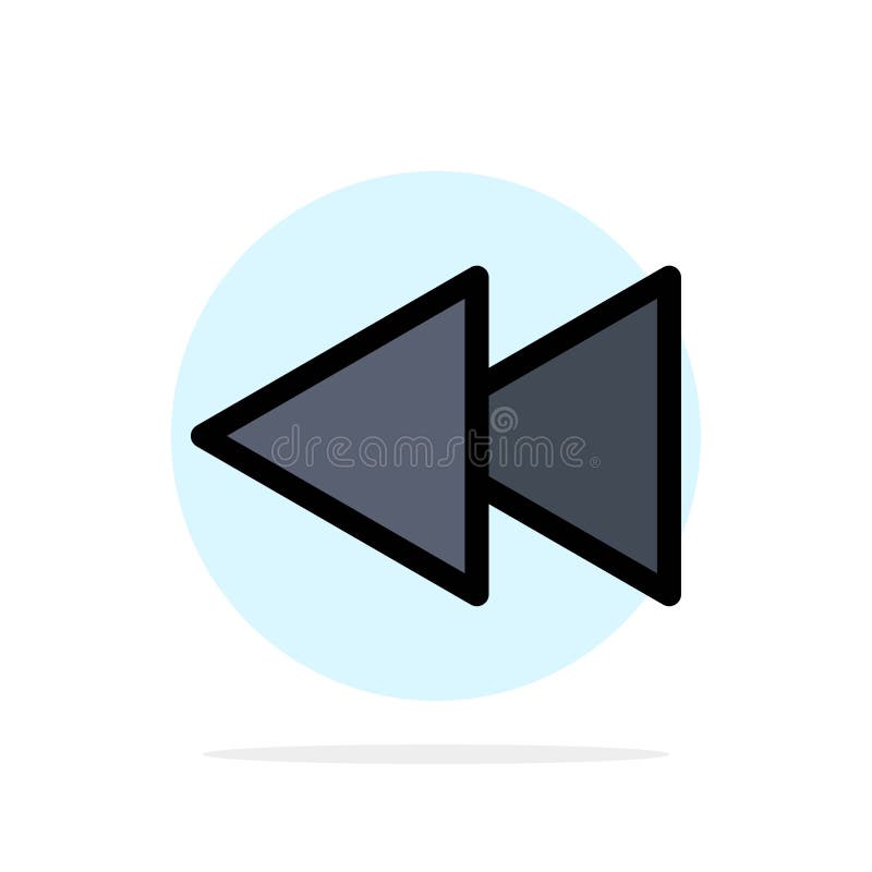 Arrow, Back, Reverse, Rewind Abstract Circle Background Flat Color Icon ...