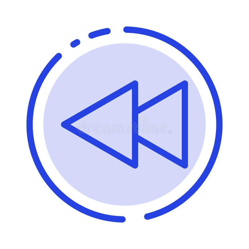 Arrow, Back, Reverse, Rewind Blue Dotted Line Line Icon Stock Vector ...