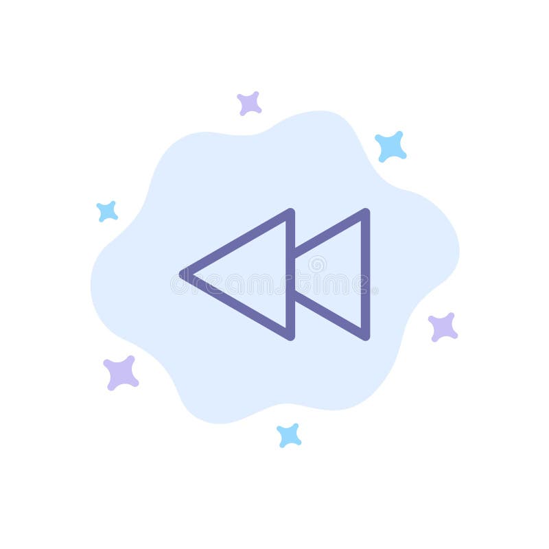 Arrow, Back, Reverse, Rewind Blue Icon on Abstract Cloud Background ...