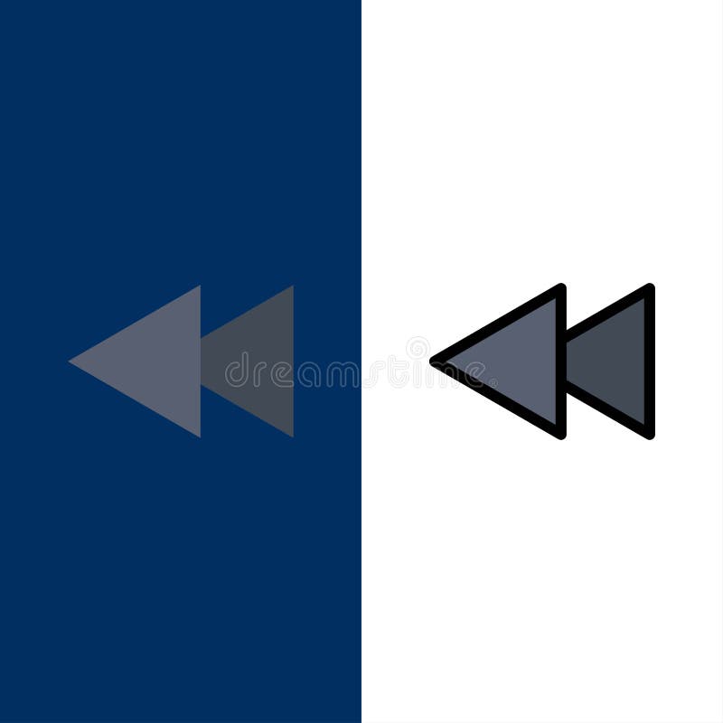 Arrow, Back, Reverse, Rewind Icons. Flat and Line Filled Icon Set ...