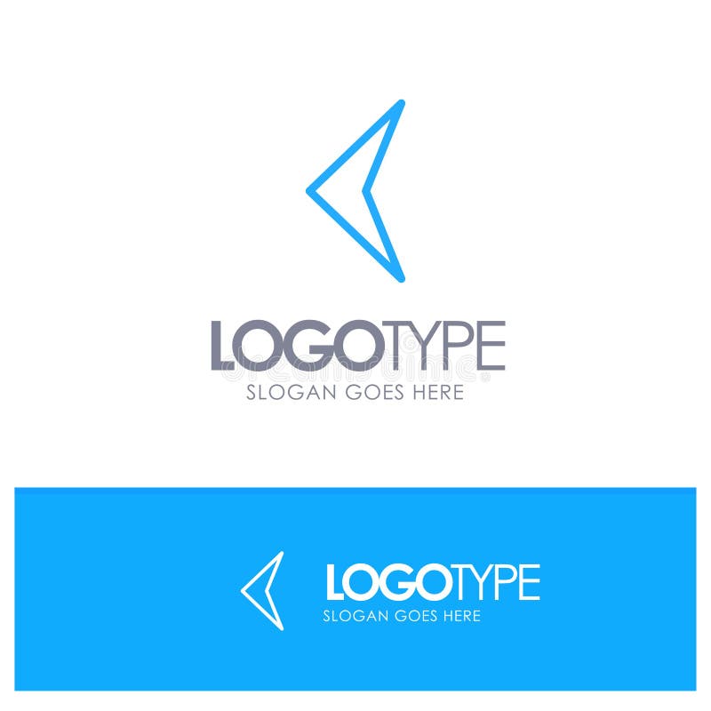 Arrow, Back, Sign Blue OutLine Logo with Place for Tagline Stock Vector ...