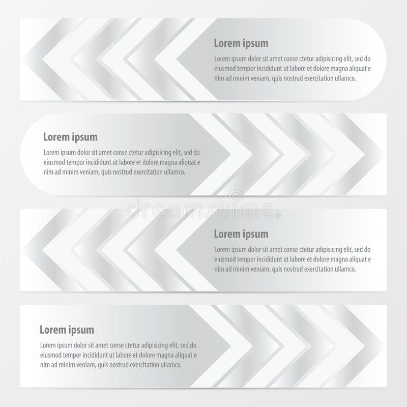 Arrow Banner Design White Color Stock Vector - Illustration of brochure ...