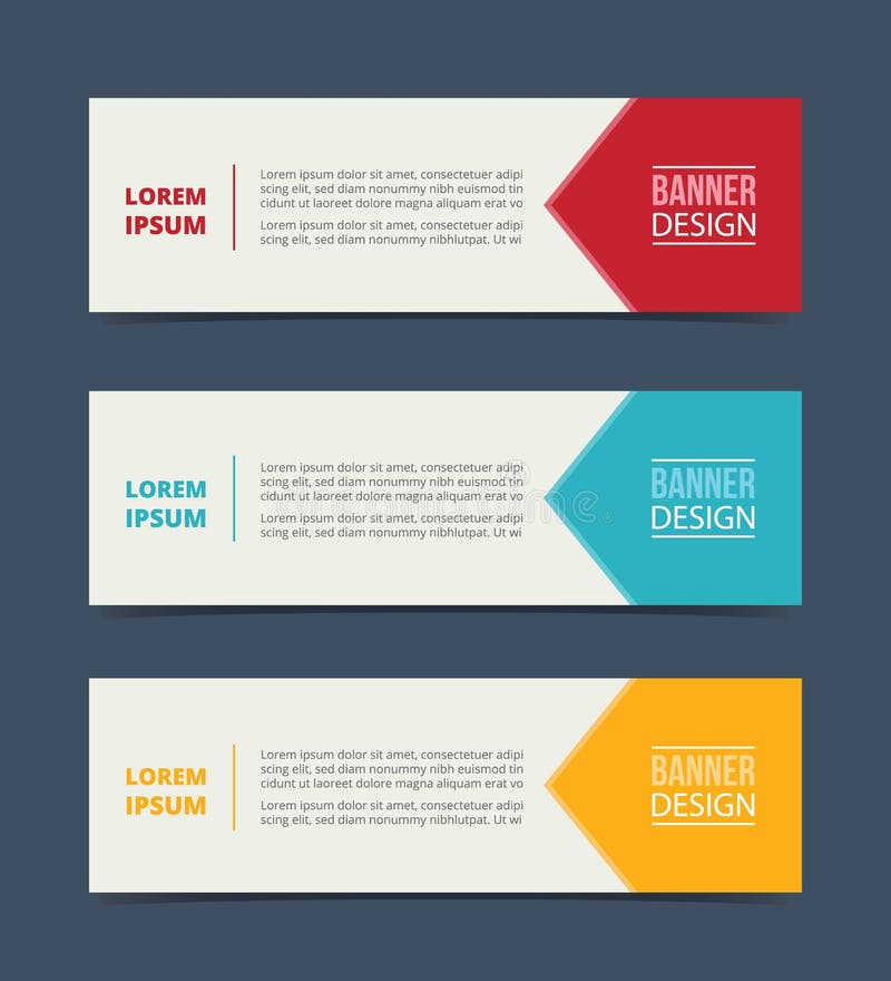 Arrow Banner Template Design with Horizontal Advertising Banner Space ...