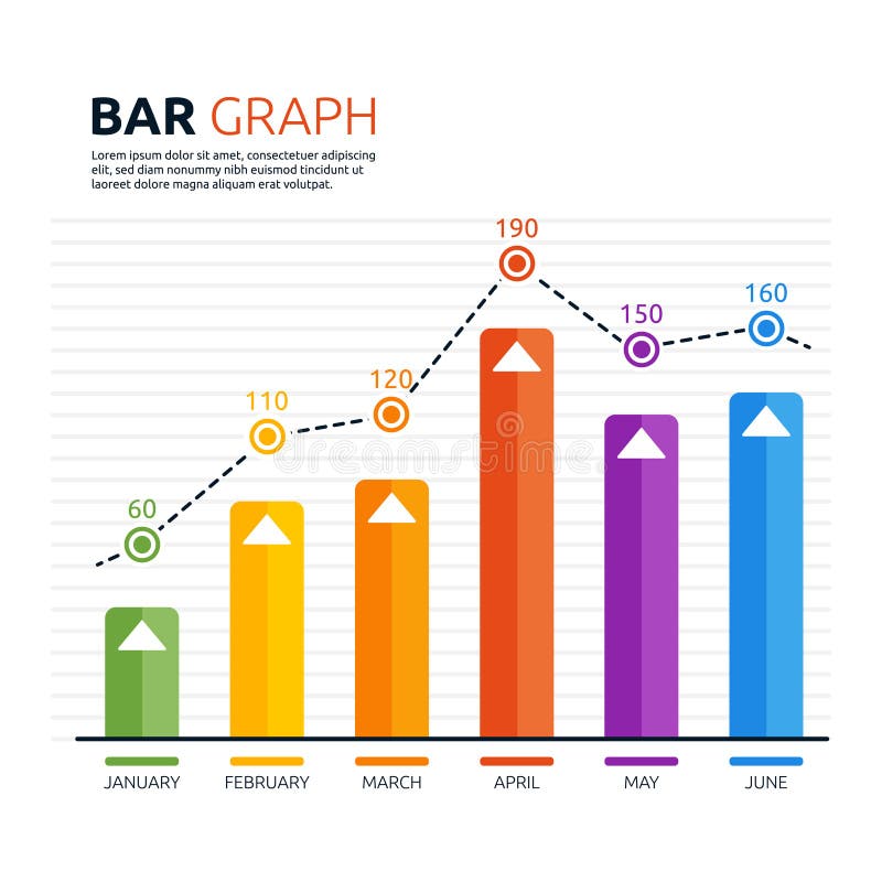 Arrow Bar Graphic Chart Statistic Data Infographic Stock Vector ...