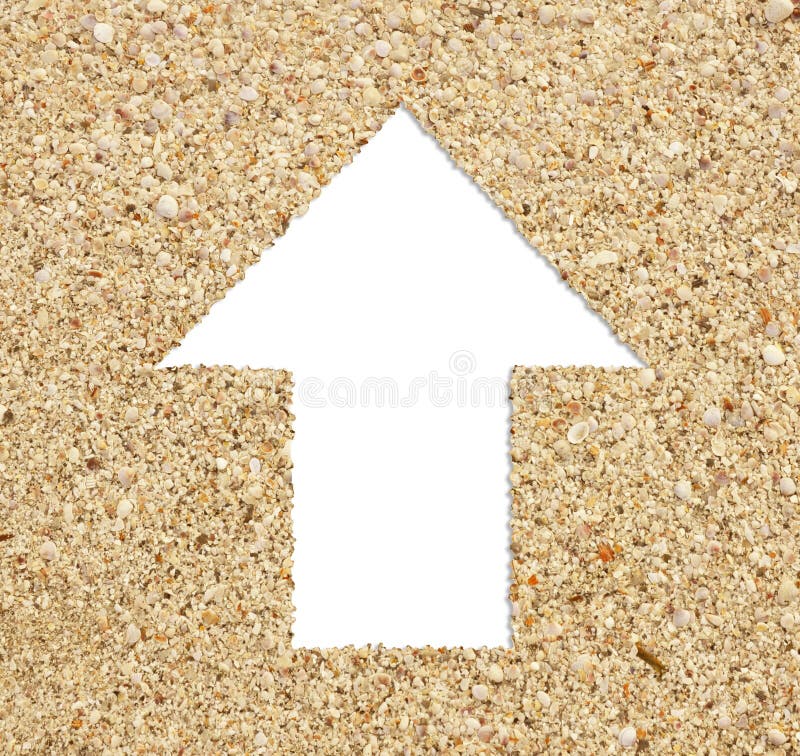 Arrow in beach sand stock photo. Image of arrow, indicate - 17811164