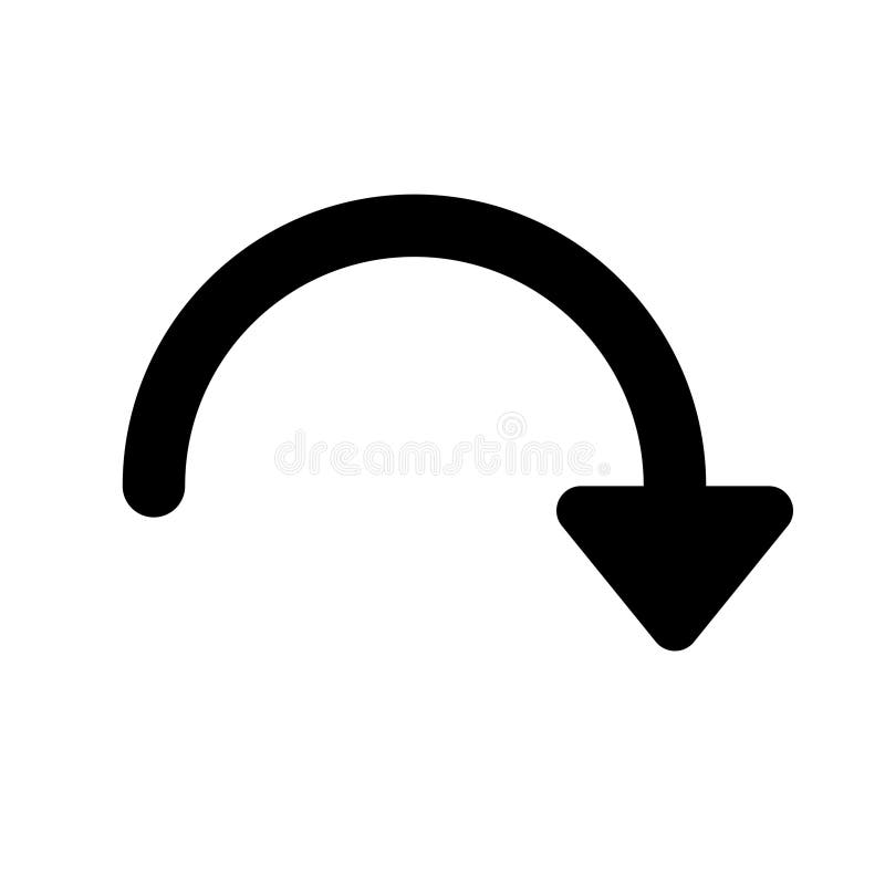 Arrow bent circular icon stock illustration. Illustration of pointing ...