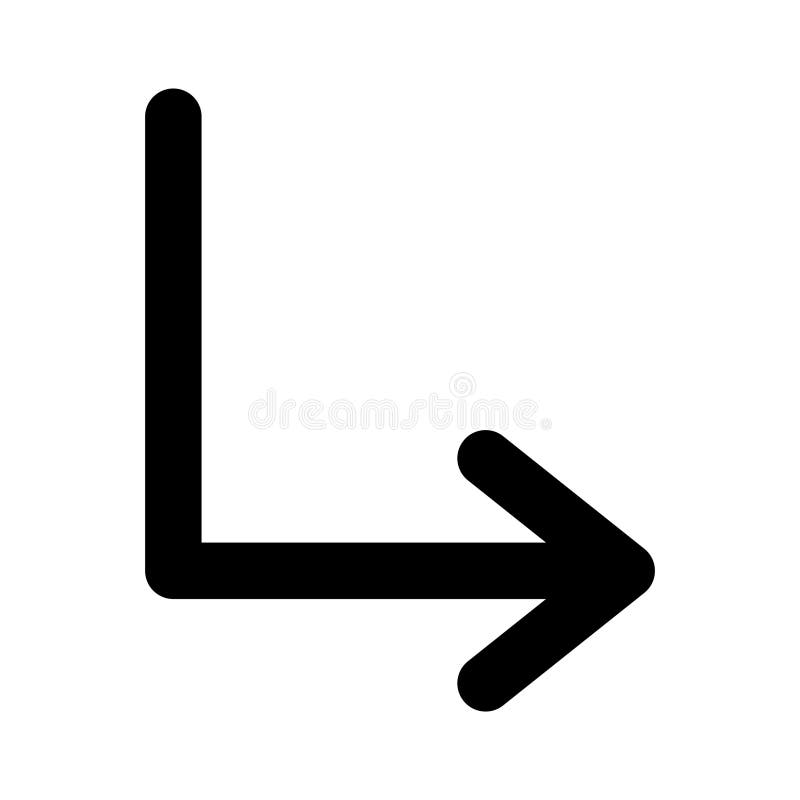 Arrow bent corner icon stock illustration. Illustration of icon - 364047793