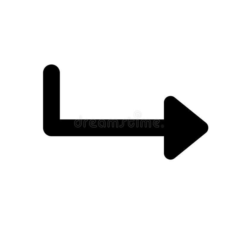 Arrow bent left icon stock illustration. Illustration of direction ...