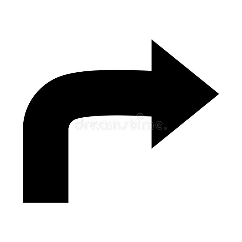 Arrow Bent Right Angle Thick Bold Minimalist Stock Illustration ...