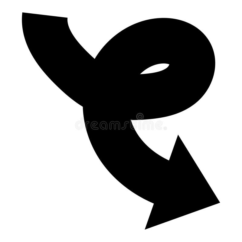 Arrow Bent Spiral Bold Thick Direction Stock Illustration ...